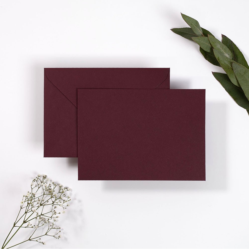 Claret Envelopes | Dark Red | Bordeaux | 5x7", C5 | DIY
