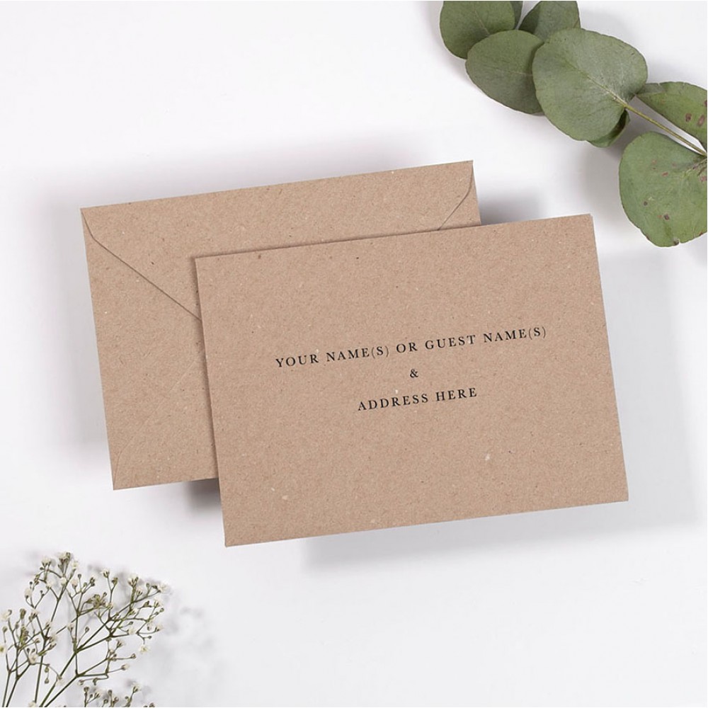 Kraft Brown Addressed Invitation & RSVP Envelopes