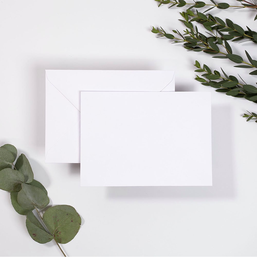 White V Flap Envelopes | C7, C6, 5x7", C5, Square | DIY
